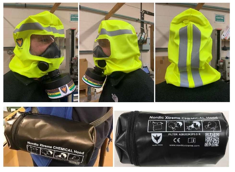 Zestaw ochronny przed amoniakiem: pochłaniacz z filtrem